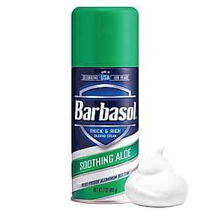 Barbasol Soothing Aloe Thick and Rich Shaving Cream, 7 Ounce, Pack of 6
