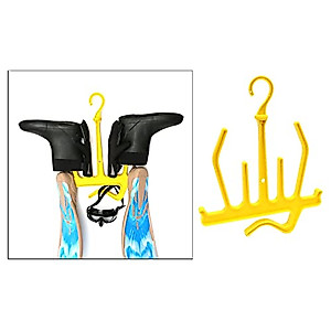 Generic Heavy Duty Diving Hanger Wetsuit Bootie Scuba Boots Gloves Dry Rack Deluxe Snorkeling Dry Drain Hangers for Camping Boating, Yellow