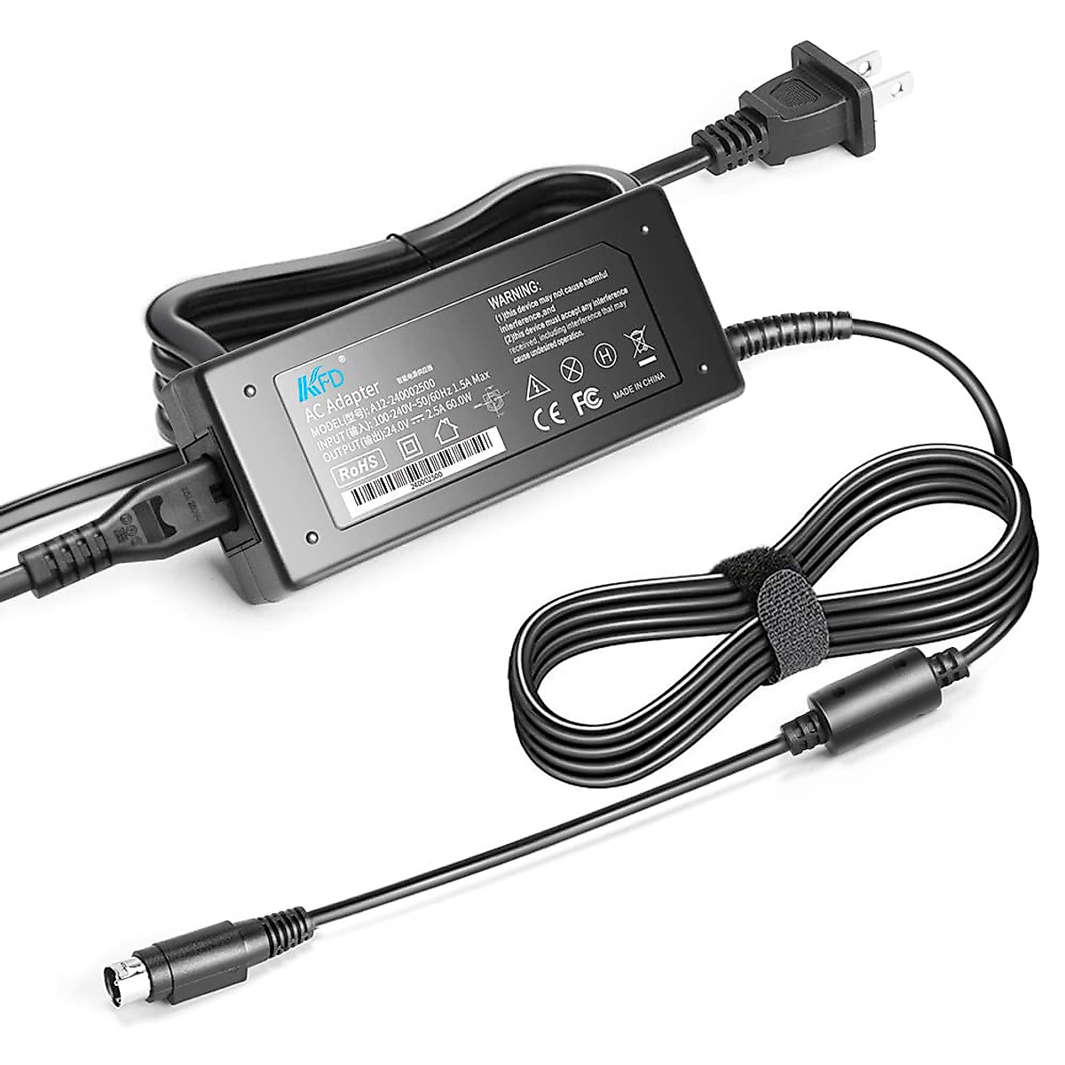 KFD 24V 3-Pin Power Supply for Epson POS Printer Tm-290ii Ps179 PS-180 PS-170 Ps179 Pc-180 Ps-150 M235A Tm-u220p M159a M159b M129C TM-T88IV TM-T88iii TM-T88ii Epson Power Cord Charger Adapter