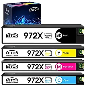 ESTON 972X Compatible Ink Cartridge Replacement for HP 972X 972 X Work with PageWide Pro 477dw 577dw 452dw 577z 552dw 452dn P55250dw Printers(1Black, 1Cyan, 1Maganta, 1Yellow)…