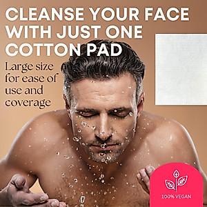 Swisspers Premium Facial Cleansing Pad, 100% Cotton, Ultra Soft, Extra Large, 50 White Pads per Reclosable Bag, 6 Bags (300 Pads Total)