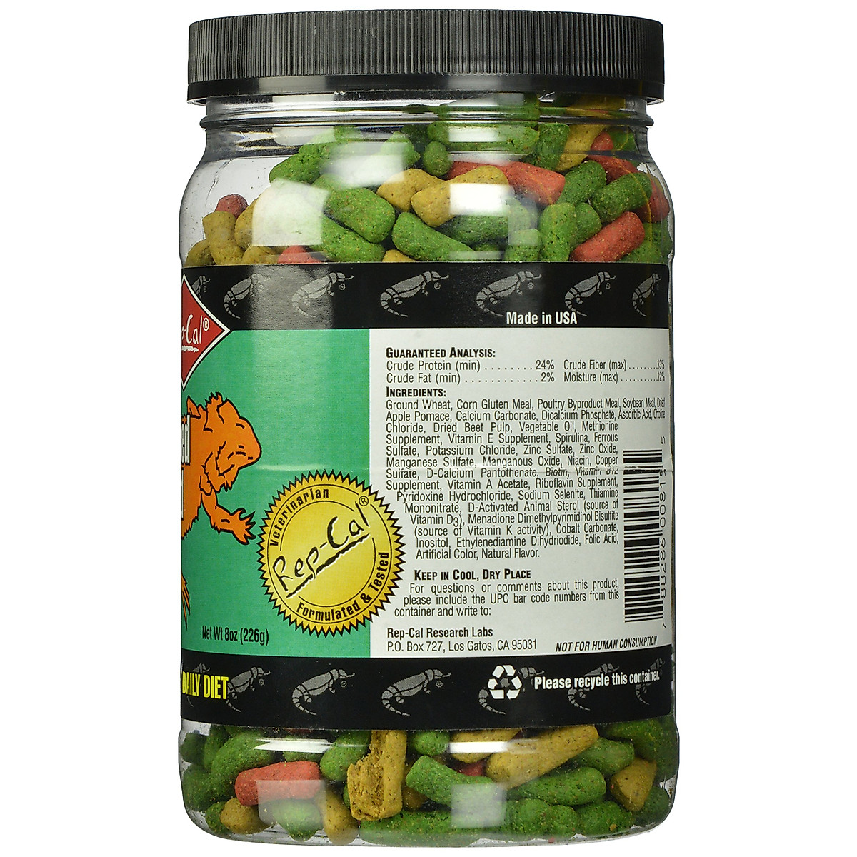 Rep-Cal Srp00815 Adult Bearded Dragon Pet Food, 8-Ounce