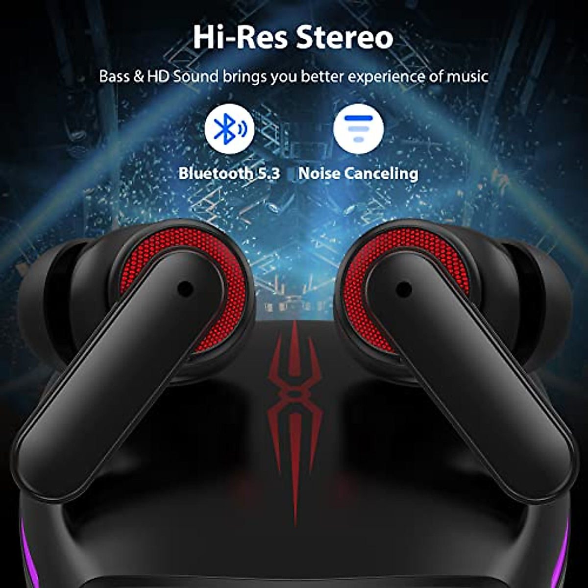 Jiunai Wireless Earbuds for iPhone 14 Pro Max, Bluetooth 5.3 Hi-Fi Bass Headphones wtih Mic USB C Charge Case Noise Reduce Touch Control Headset for iPad iPhone OnePlus Pixel 7 Pro Galaxy S23 S22