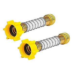 AQUA CREST Flexible Hose Protector-Eliminates Hose Crimping and Straining at Faucets and Water Connections for RV, Garden & Car Wash Hose Extension Adapter, Pack of 2