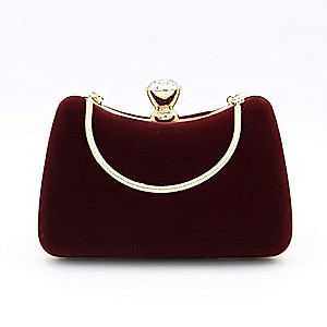 Women Velvet Evening Bag Luxury Diamond Handbag Elegant Purse Wedding Banquet Party Clutch Lady Wallet