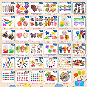 Yutin 350PCS Prize Box Toys for Kids Classroom, Party Favor Bulk for Kids 4-8 8-12, Goodie Bag Stuffers, Pinata Filler, Treasure Chest Box for Kids Prizes, Birthday Gift Bags for Boys Girls 3-5