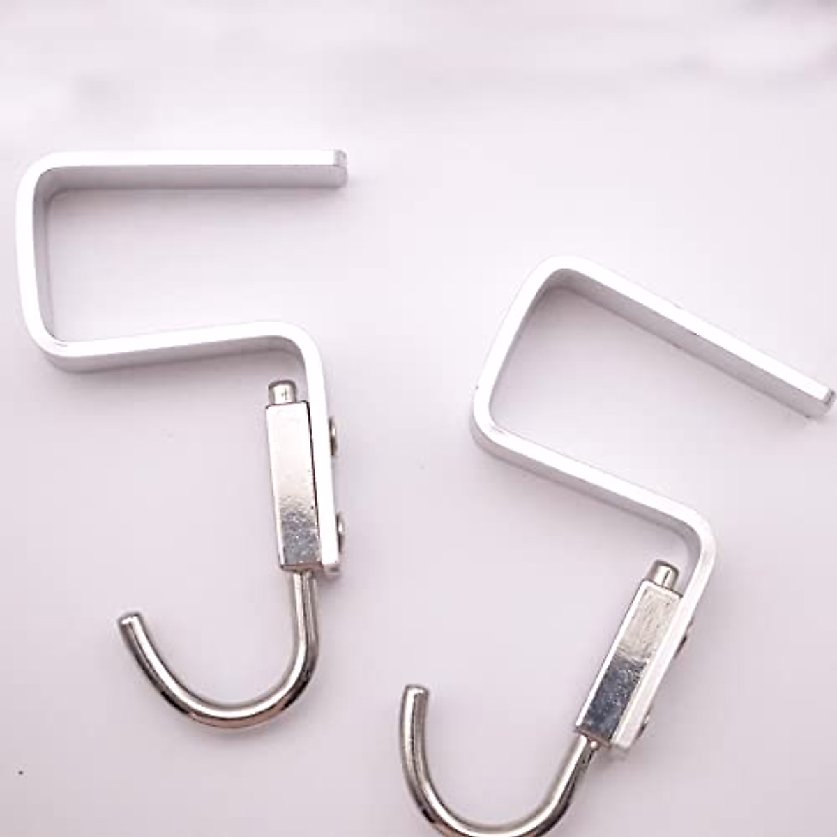 JfwuHap Student Desk Space Aluminium Alloy Nail-Free Hook 2 Pack Office Bag Hook Clothes Hook (2.6cm/1.02",Suitable for 2.5 cm/0.98" Thick Plate.)