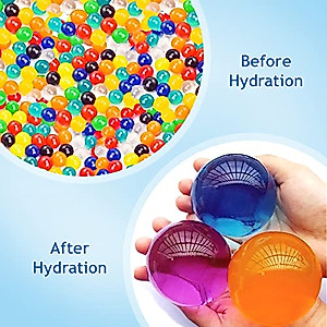 500PCS Large Water Gel Beads, Jumbo Water Growing Balls for Kids Non Toxic Sensory Playing ,Giant Water Jelly Pearls Rainbow Mix for Plants Vase Filler,Wedding Home Decoration （Color mixing-500Pcs）