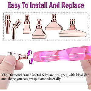 14pcs Diamond Art Pens Diamond Art Accessories and Tools Exquisite Metal Diamond Painting Pen Tips and 6 Glue Clay,Comfort Grip,Faster Drilling Diamond Painting diamond painting accessories Tools