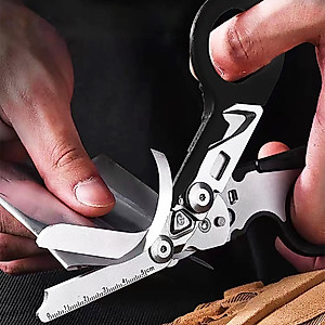 Elegital Emergency Rescue Shears,Stainless Steel Foldable Trauma shears,Outdoor Camping Rescue Tools