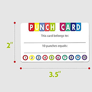 Punch Cards Kit 215 PCS Incentive/Chore/Responsibility/School Attendance/Homework Progress Tracking Card (3.5" x 2") with Hole Punch