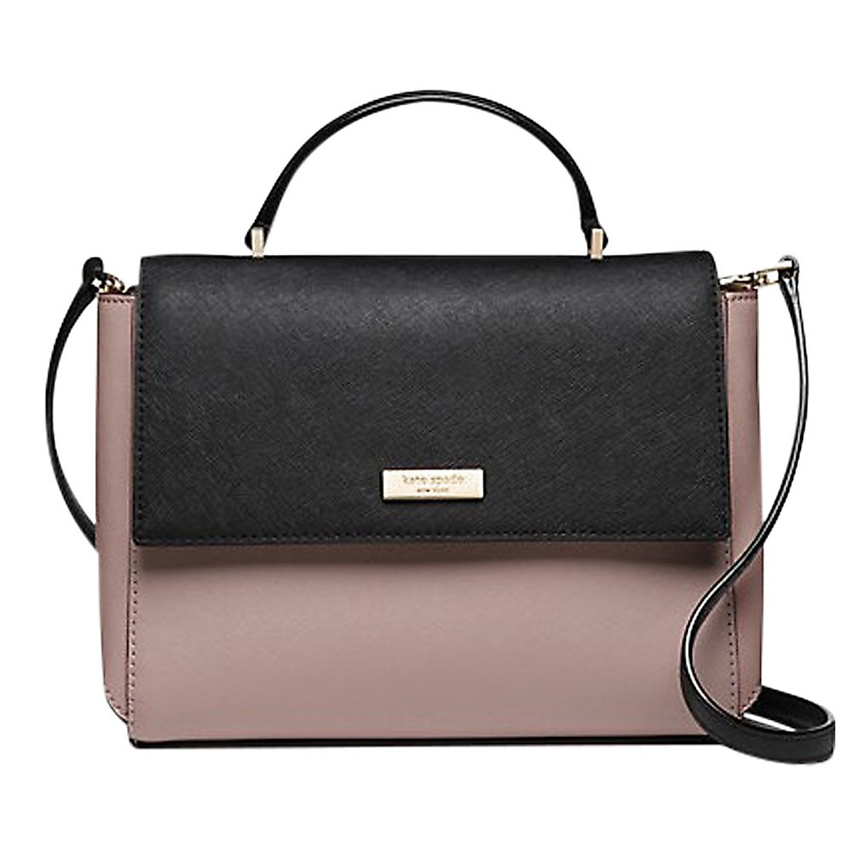 Kate Spade New York Paterson Court Brynlee Crossbody Shoulder Bag Handbag, Porcini, Black