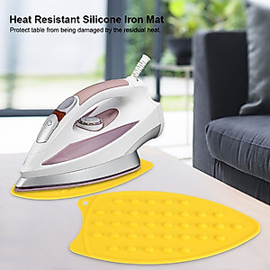 Silicone Anti Slip Iron Rest Pad, Iron Rest for Ironing Board Portable Ironing Stand for Travel and Mini Quilting Iron Use Hot Safety Ironing Rest Pad (yellow)
