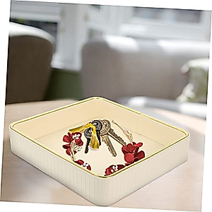 BESTOYARD 3pcs Leather Storage Tray Jewelry Dish Tray Luxury Decor Ring Display Holder Perfume Organizer Ring Dish Faux Leather Tray Jewelry Display Plate Storage Plate Jewelry Display Tray