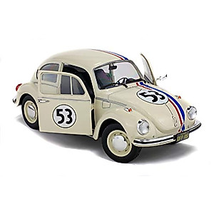 Solido 421184040 1:18 VW Käfer 1973 Volkswagen Beetle 1303 Racer 53" Die-Cast Model, Beige, Scale
