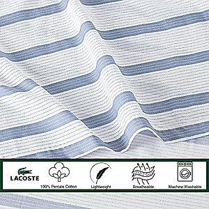 Lacoste 4-Piece Cotton Sheet Set, Archive, Zen Blue, Full