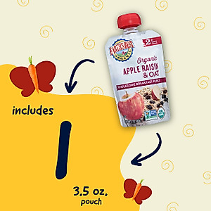 Earth's Best Organic Stage 2 Baby Food, Apple Raisin Breakfast, 4 Oz Pouch