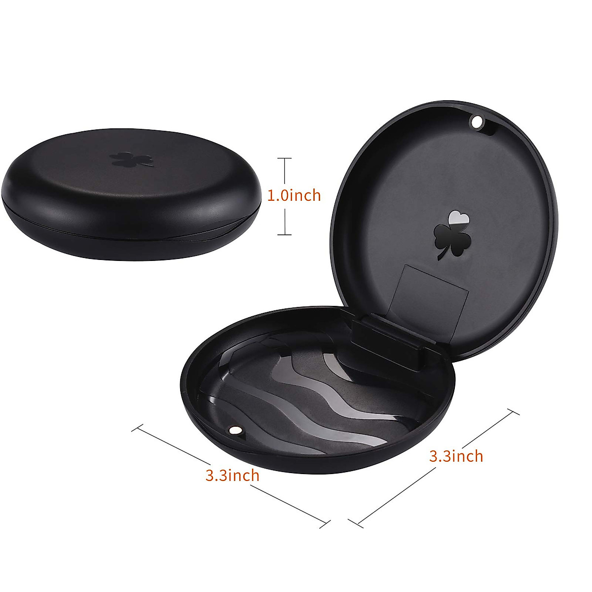 ZIZNBA 2 Pack Retainer Cases,Solid Orthodontic Retainer Case (Black)