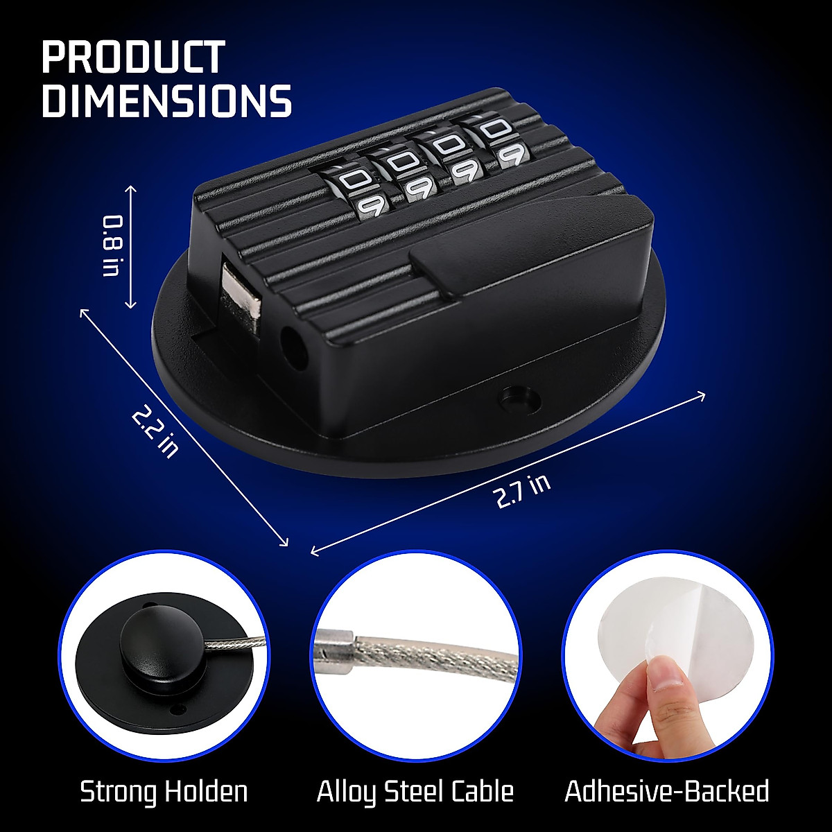 Bolt Dropper Refrigerator Lock - Child Safety Lock with Adhesive - Easy to Use Combination Lock - Protects Appliances from Scratches - Multiple Use Cabinet Lock Combo - Black, Drawer Child Locks