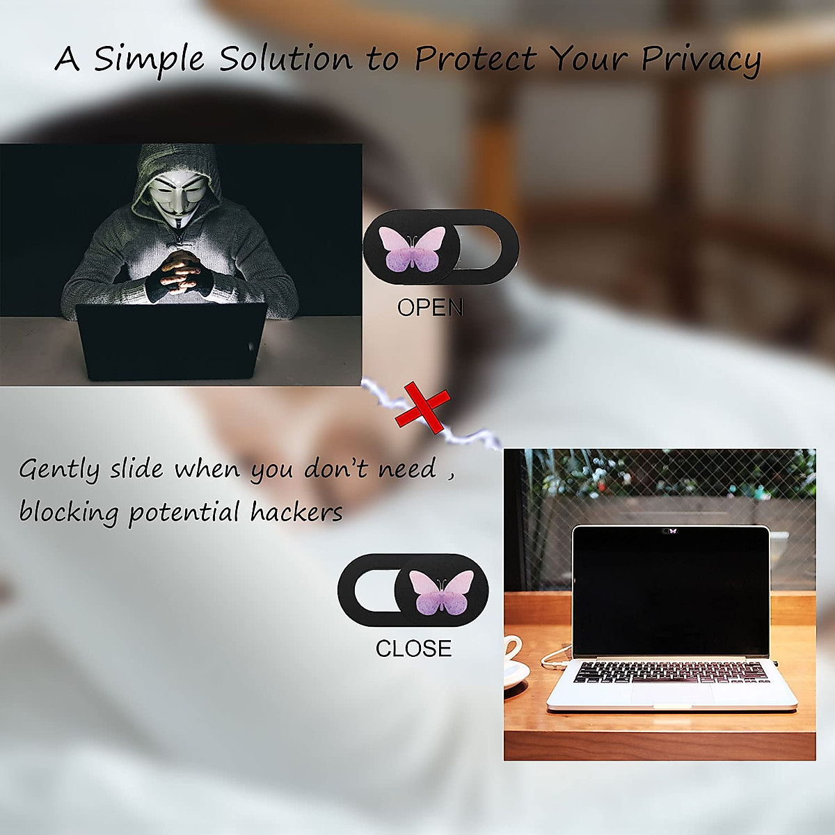 Webcam Cover Laptop Camera Cover Slide Cute 3 Pcs iPhone Front Web Cam Privacy Cover Sliders Clip Camera Blocker for Computer,Pc,Cell Phone,MacBook Pro,Ipad,MacBook,Mac,MacBook Air,iPhone X,Ipad Pro