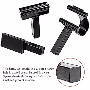 Blacksmith Anvil Forge Hardy Tool 3/4" Hot Cut Creasing Stake Spring Fuller Tool Set (3Pcs)