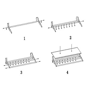 Funan Mountain Stainless Stell Wall Mount Shelf with Hooks 304 Bathroom Kitchen Commercial Shelf Rack Restaurant Bar Multifunctional Storage Shelf (10.63, 23.62)