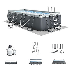Intex 26363EH Ultra XTR Deluxe Rectangular Above Ground Swimming Pool Set: 24ft x 12ft x 52in – Includes 2100 GPH Sand Filter Pump – SuperTough Puncture Resistant – Rust Resistant – Easy to Assemble