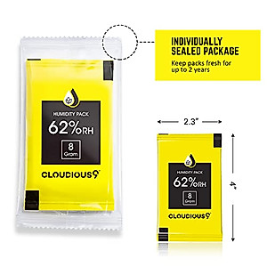 62% 2-Way Humidity Pack Regulator 8 Gram - 12 Count PAK for Humidors Herb Flower - Individually Sealed Bag – Solution for Convenient Humidification