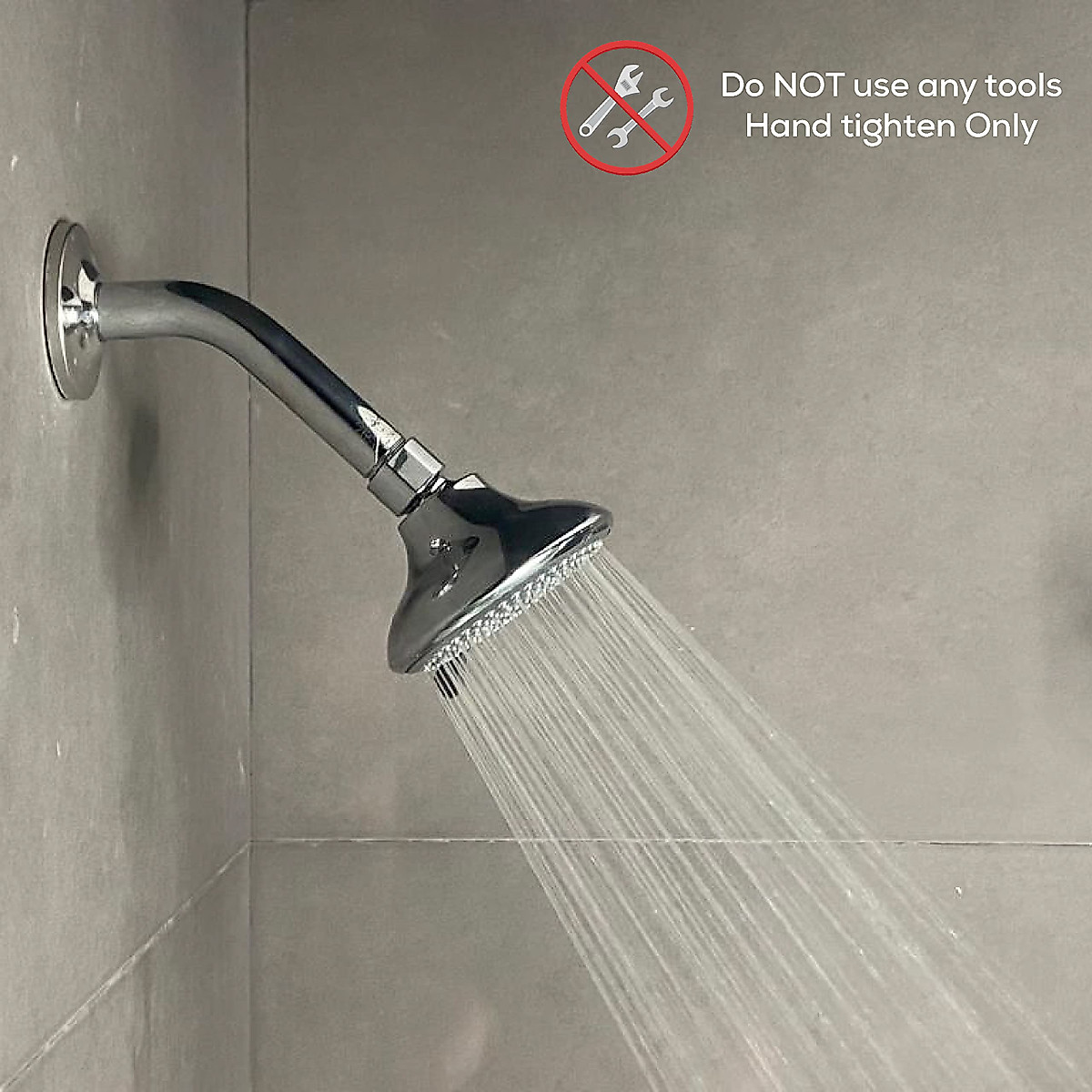 SparkPod High Pressure 3-Function Rain Shower Head - Luxury Modern Look - 3.75" Wide Angle Rainfall Showerhead - No Hassle Tool-less 1-Min Installation (Luxury Polished Chrome)