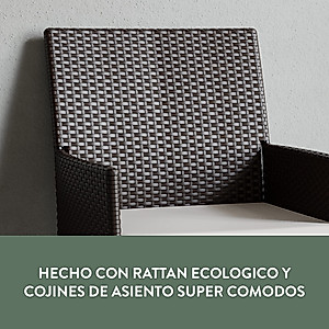 Edenbrook Bayview Rattan Patio Furniture - Outdoor Furniture Set, Set of Three: Loveseat and 2 Chairs, Brown Rattan/Cream