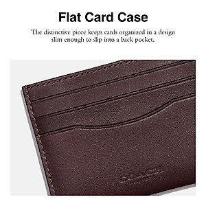 Coach Flat Card Case in Sport Calf, MAHOGANY, One Size