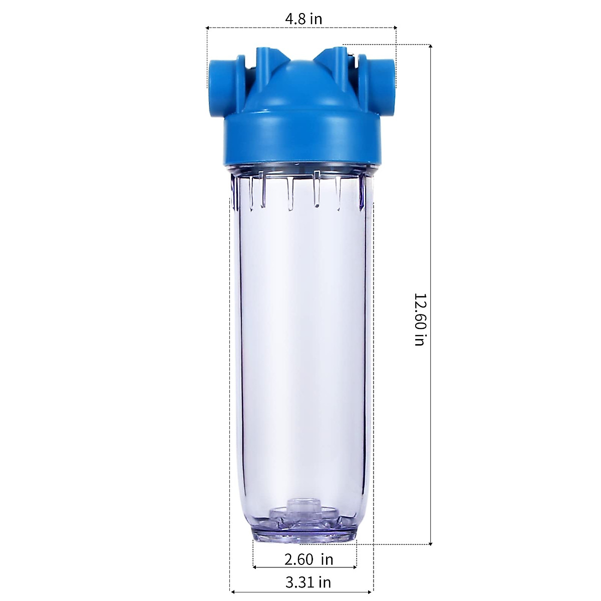 Geekpure 10-Inch Whole House Clear Water Filter Housing - 3/4"NPT Brass Port-Fit for 2.5" x 10" Filters (1)