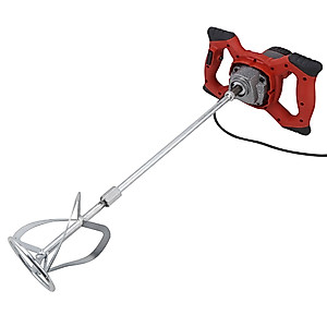 Electric Mortar Mixer, 1500W Handheld Cement Paint Grout Mixer Machine 6 Speed Adjustable Concrete Stirring Tool, AC 110V