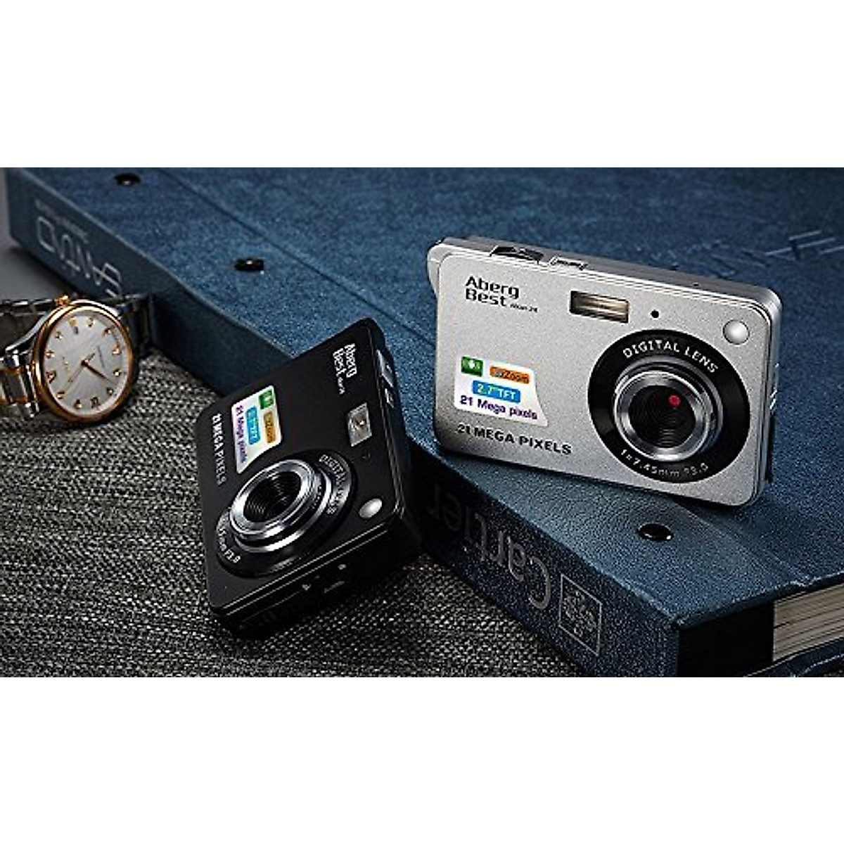 Digital Camera, AbergBest Mini Kids Digital Cameras for Teens with 8X Zoom HD 720P Compact Camera with LCD Screen for Students, Boys, Girls, Kids