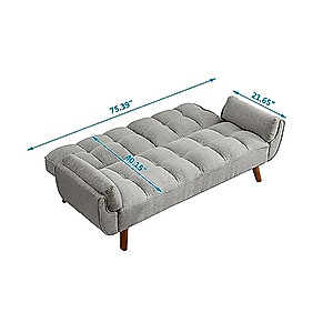 Verfur Futon Sofa Bed Sofabed, Light Gray