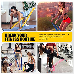 HPYGN Resistance Bands Women, Elastic Exercise Bands 6.9 ft Long Stretch Bands for Physical Therapy Yoga Pilates at Home or The Gym Workouts Strength Training