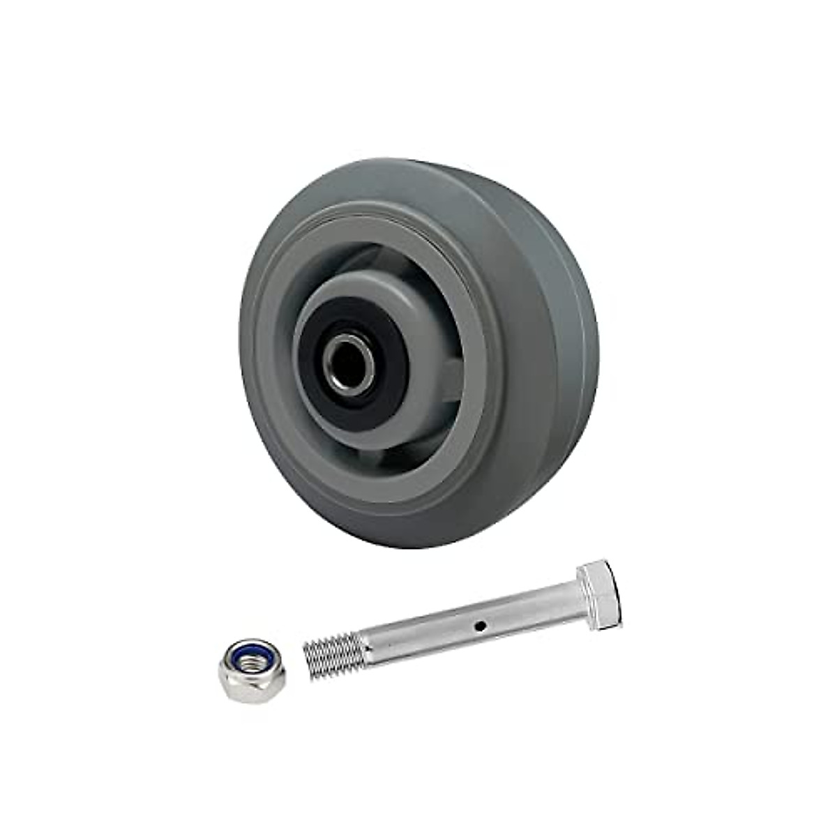 HANDSAMMU 5x2"Heavy Duty Caster Wheels -Industrial Caster Wheels,Rubber Wheels- Set of 1 with up to 400 LB Capacity