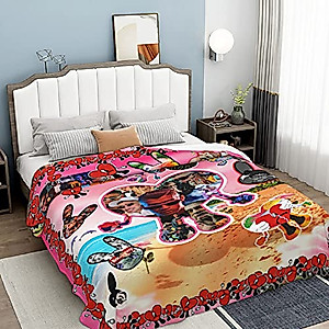 PAPFESPY Bad Blankets Bunny Blanket for Aldult Animes DIY Blanket Throw Blankets, Flannel Fleece Blankets and Throws for Sofa, Queen Size Air Conditioning Blankets 50"x40"