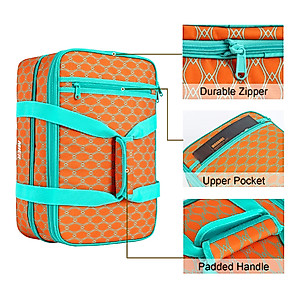 MIER Insulated Double Casserole Carrier Thermal Lunch Tote for Potluck Parties, Picnic, Beach, Fits 9 x 13 Inches Casserole Dish, Expandable by Mid Zipper, Orange