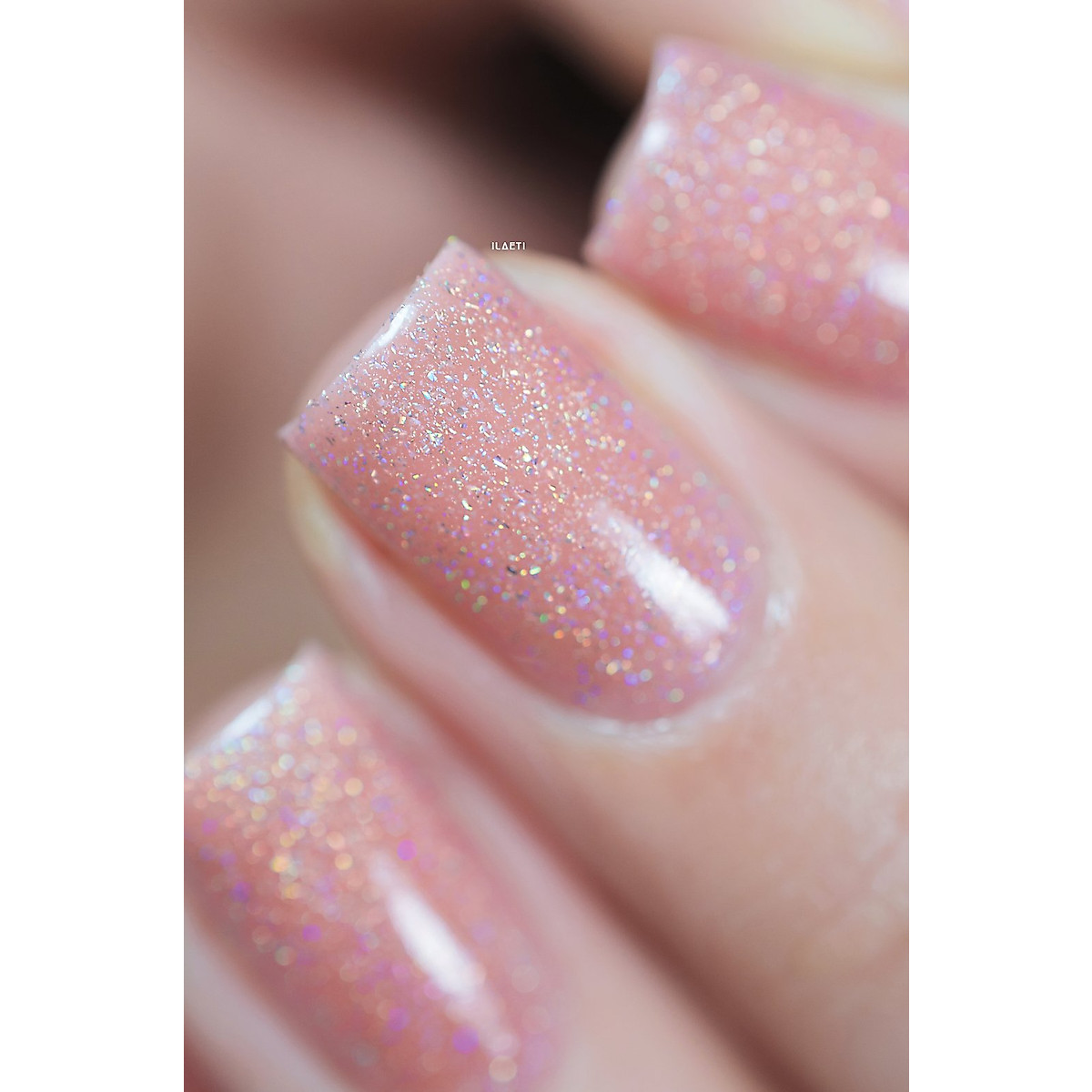 ILNP Sweet Pea - Seashell Pink Holographic Sheer Jelly Nail Polish