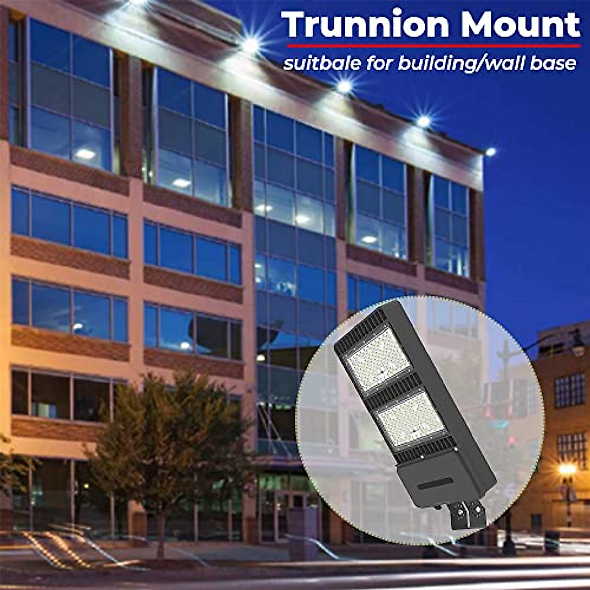 LED Parking Lot Lighting 300w - 39,000 Lumen - Super Efficiency LED Shoebox Pole Light - 5000K Bright White - Replaces 1200W Halide – Outdoor LED Area Lights – Trunnion Mount Yoke – ETL & DLC Listed