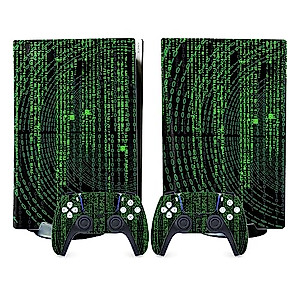 NowSkins Matrix Digital Rain PS5 Skin for Playstation 5, Premium 3M Vinyl Cover Skins Wraps Set for Playstation 5 Disc Edition and PS5 Controller (PS5 Disc Edition)
