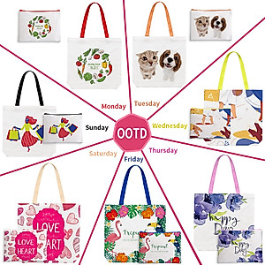 20 Pack Sublimation Blanks Tote bags, MAFYE Reusable Grocery Bags DIY Heat Transfer Canvas Tote Bags Cosmetic Makeup Bags Shopping Bags with Customized Color for DIY, Advertising, Christmas Craft Gift