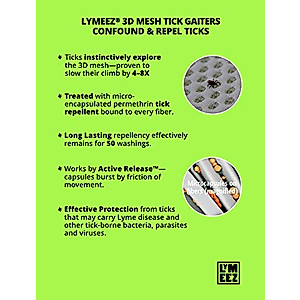 LYMEEZ 3D Mesh Tick Repelling Leg Gaiters