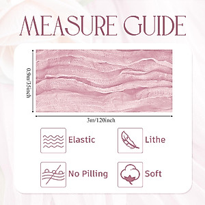 Wokceer Cheesecloth Table Runner Thanksgiving 10FT Blushing Pink Boho Gauze Cheese Cloth Table Runner for Party Long Rustic Sheer Table Runners for Baby Bridal Shower Wedding Easter Table