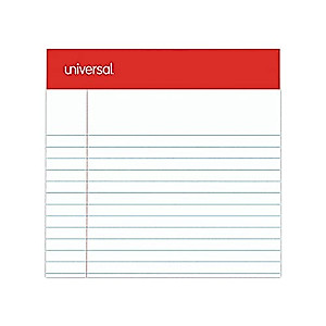 Universal 46300 Perforated Edge Writing Pad, Narrow Rule, 5 x 8, White, 50 Sheet (Pack of 12)