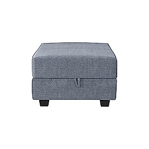 HONBAY Square Ottoman Module for Modular Sectional Sofa, Storage Ottoman Footrest and Seat Cube, Bluish Grey