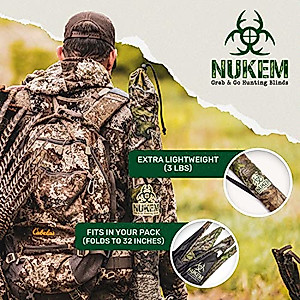 Nukem Grab & Go Hunting Ground Blind - TrueTimber Strata - Lightweight Stake-Free Pop Up Turkey & Deer Blind (Regular)