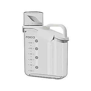 Airtight Rice Storage Barrel, BPA Free Plastic Dry Food Container Cereal Storage Bin with Pouring Spout, Measuring Cup Food Dispenser for Cereal Beans Flour Sugar for Flour,Sugar,Grain,Rice (WHITE/2800ML)