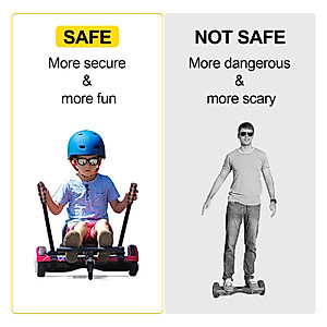 Popsport Adjustable Hover Go Kart Hover Kart Stand Go Kart Seat for 6.5'' 8'' 10'' Two Wheel Self Balancing Scooter (Anti-Turning Go Kart)